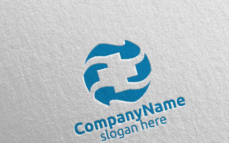 Global Cross Medical Hospital 56 Logo Template