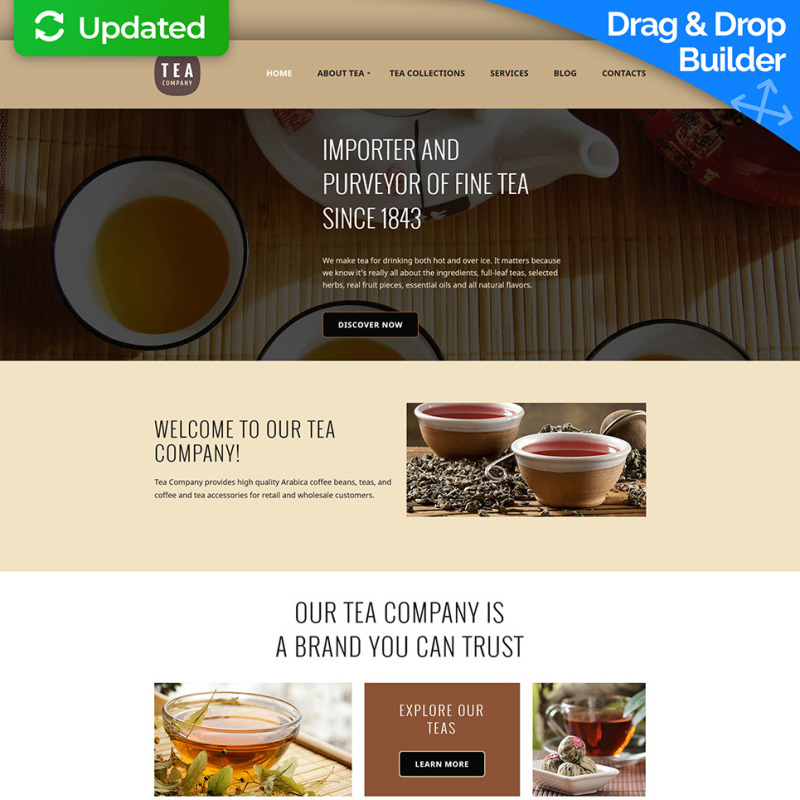 Tea Website Template for Tea Company & Store Website | MotoCMS