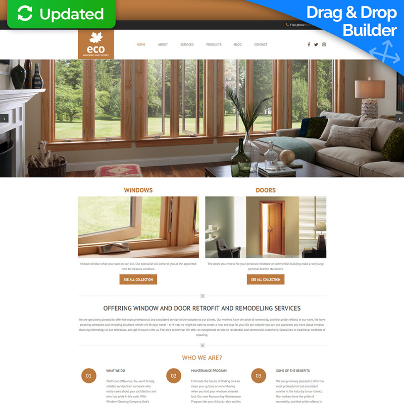 Eco Windows And Doors Responsive Website Template | MotoCMS