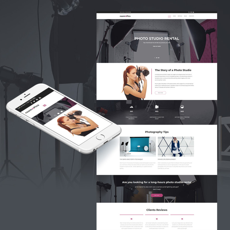 Photo Studio Website Template for Rental Websites | MotoCMS