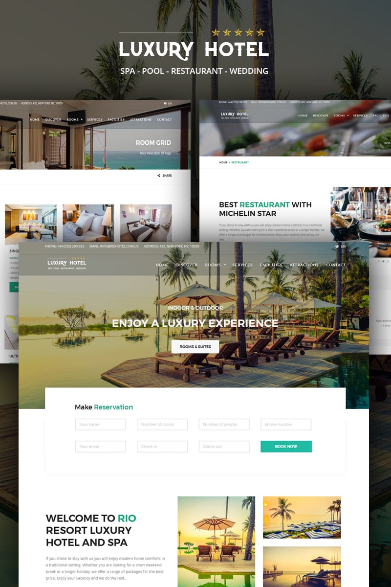 Шаблон сайта spa & restaurant + rtl - Hotel - HTML5 новый шаблон