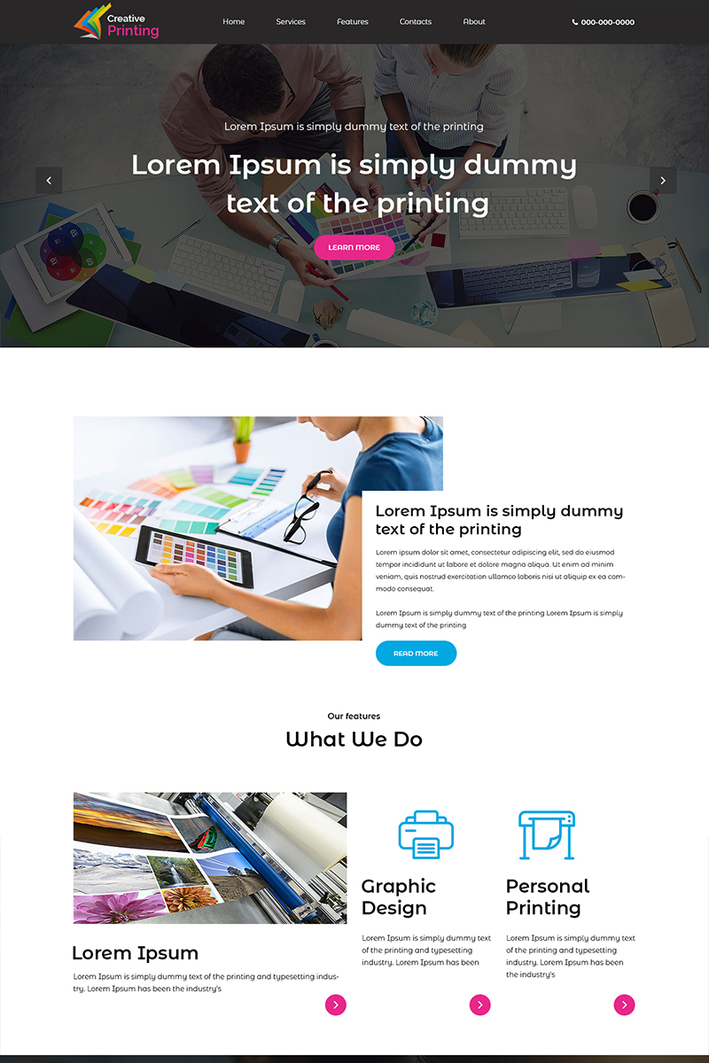 Creative Printing - Printing Company PSD Template #80388