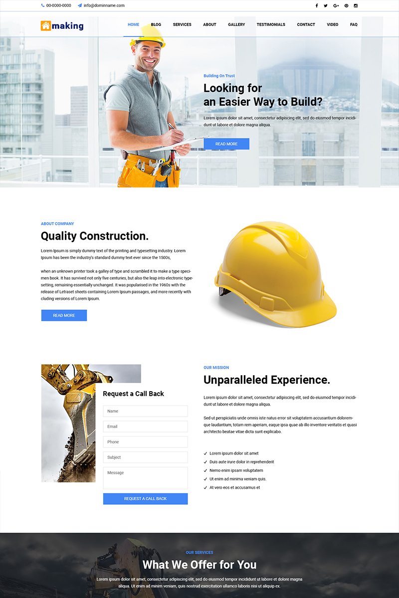 Making - Construction Service PSD Template #81141