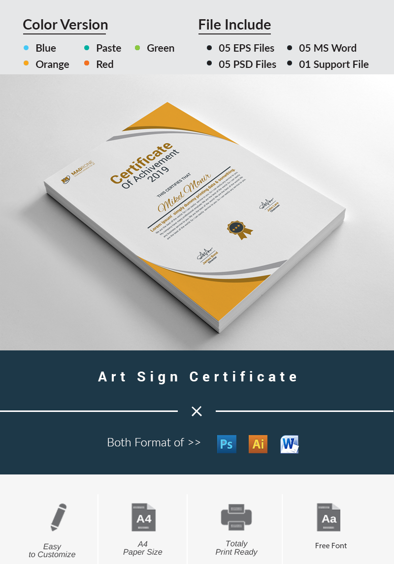 Art Sign Certificate Template #81289