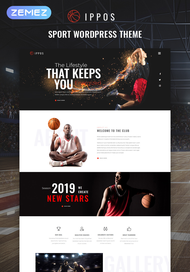 Ippos - Sport Multipurpose Modern Elementor WordPress Theme #81470