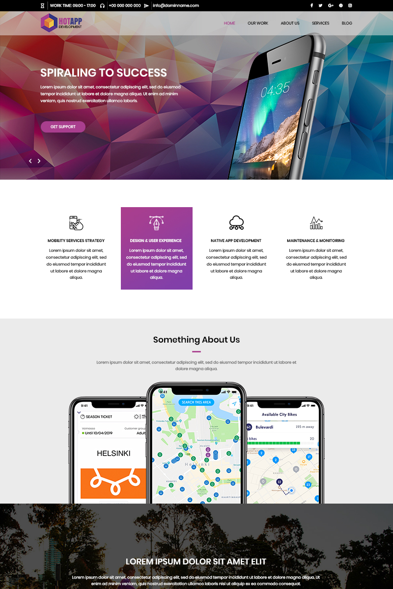 Hotapp - App Development Company PSD Template #81947