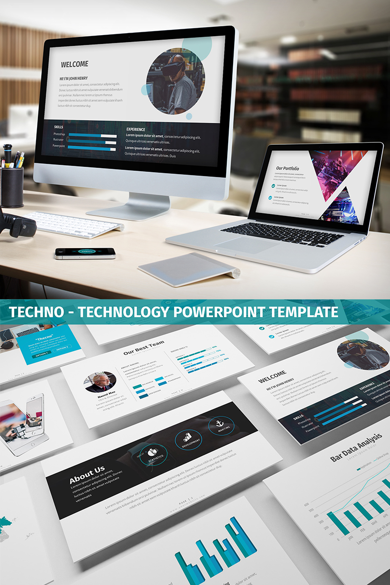 Techno - Technology PowerPoint Template #82152