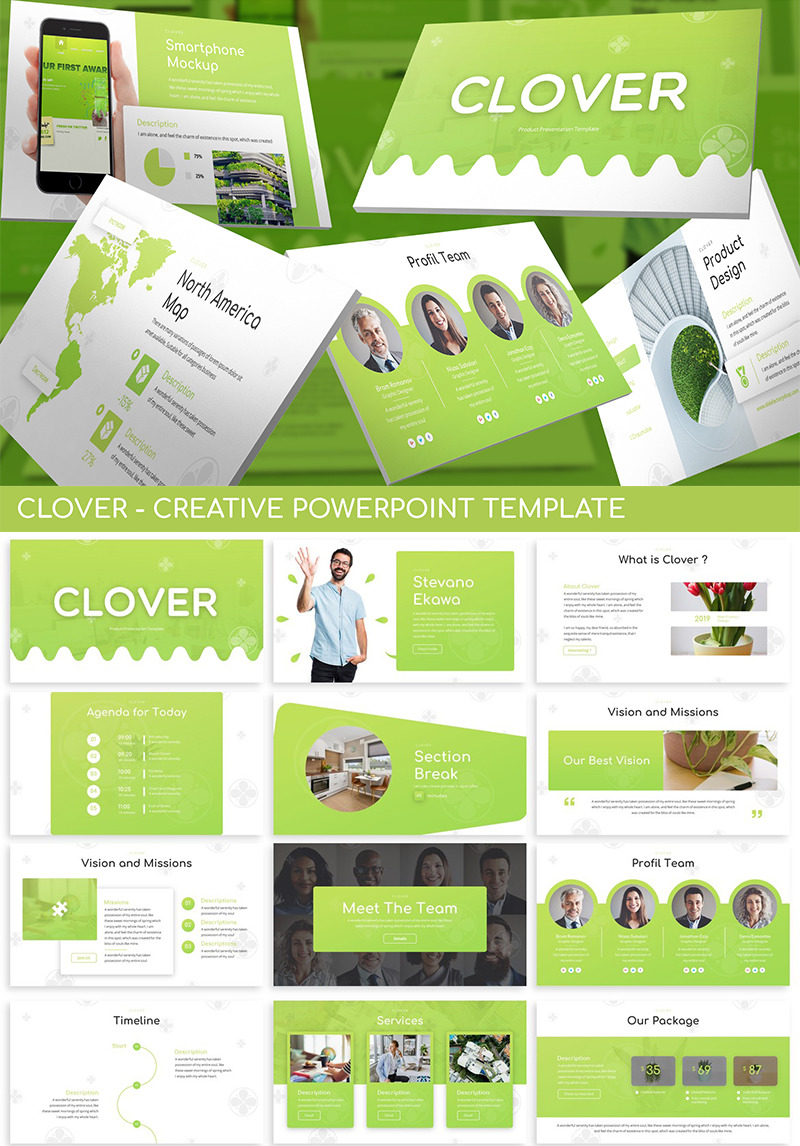Clover - Creative PowerPoint Template #82223