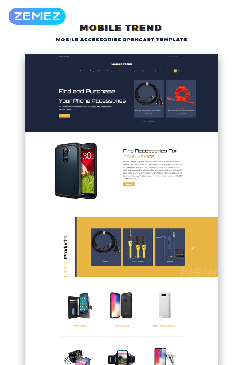 Mobile Trend - Mobile Accessories Store Modern OpenCart Template #82593