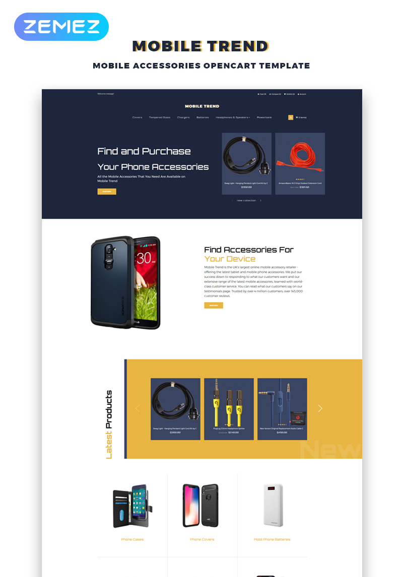 Mobile Trend - Mobile Accessories Store Modern OpenCart Template #82593