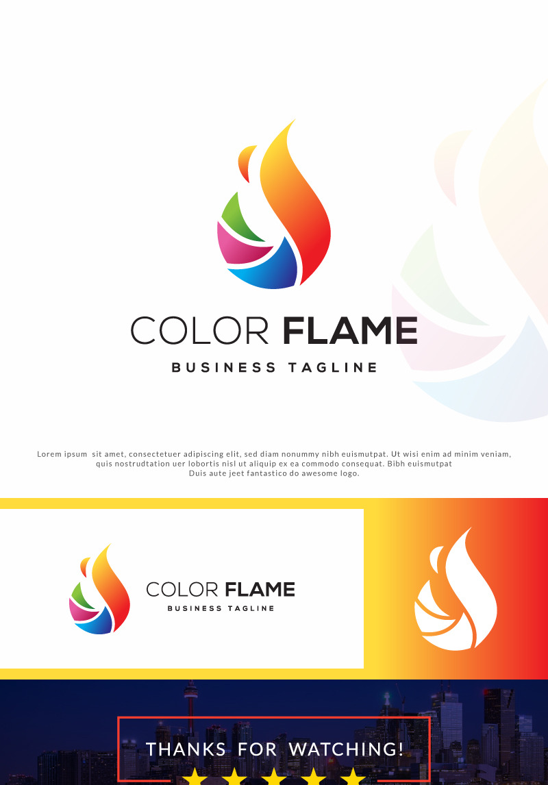Creative Color Flame Logo Template #82991