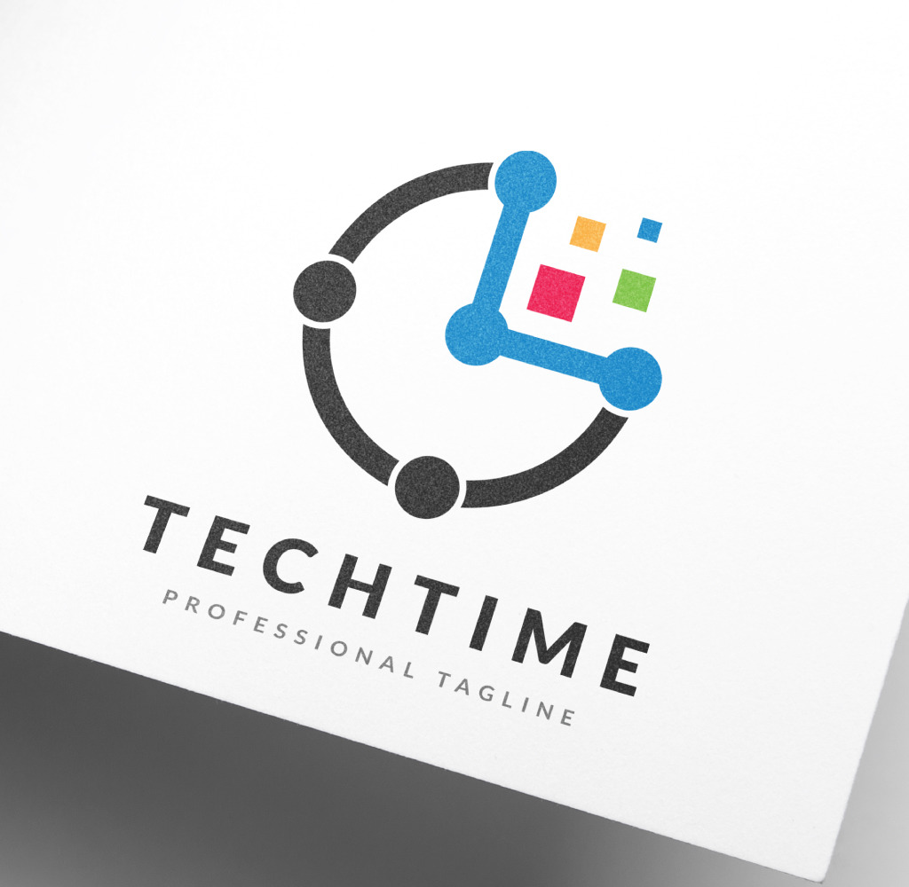 Digital Tech Time Logo Template #82997