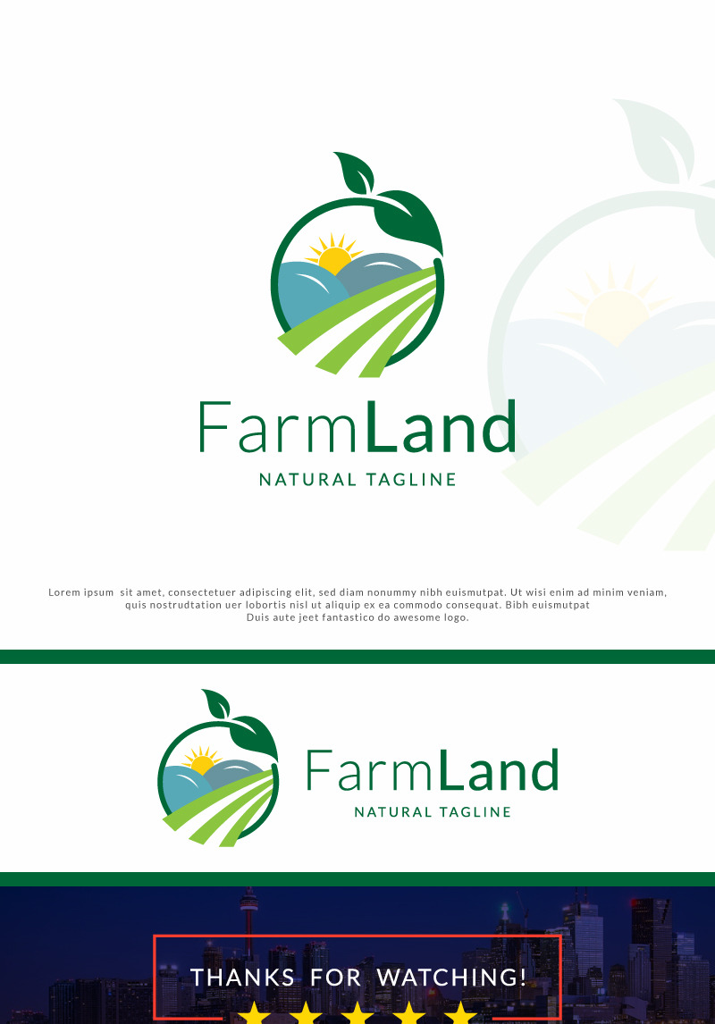 Farm Land Modern Agriculture Logo Template #82933