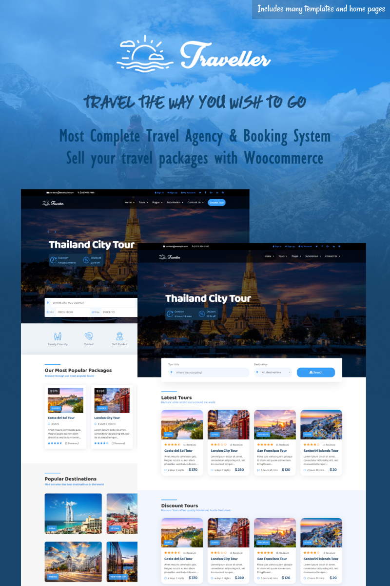 Traveller - Tour & Travel WordPress Theme #83049
