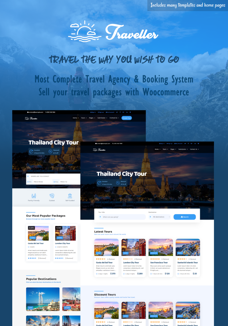 Traveller - Tour & Travel WordPress Theme #83049
