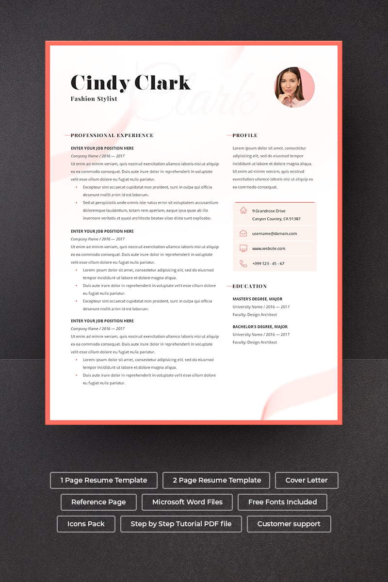 Download Cindy Clark Resume Template - Резюме на тему графика