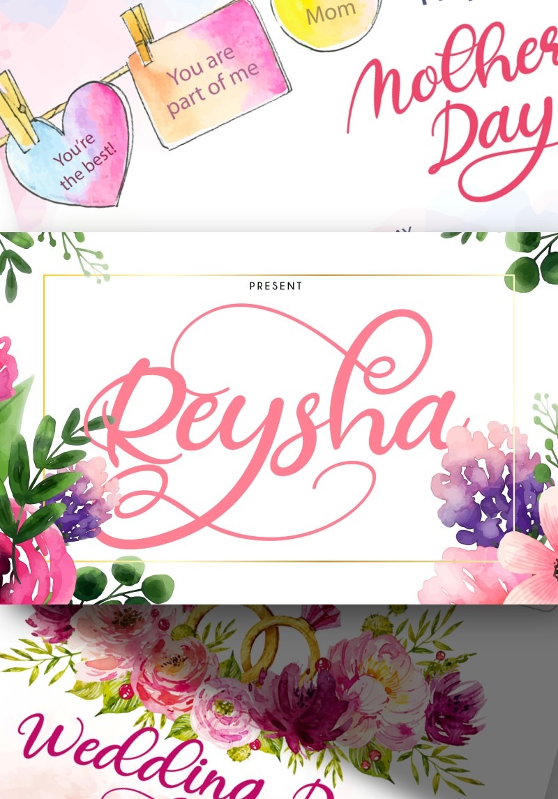 Reysha | Flower Script Font #83992