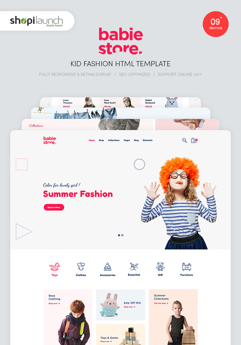 Babie Store - Kid Fashion Website Template #85089