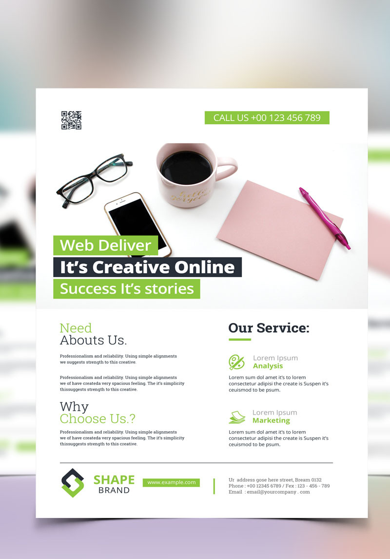 Shape - Unique Flyer Corporate Identity Template #85103