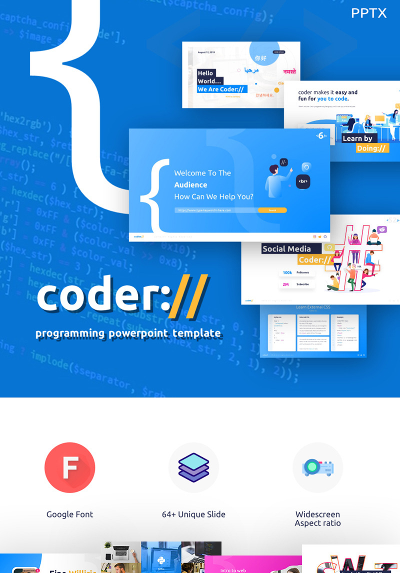 Coder Programming Presentation PowerPoint Template #86089
