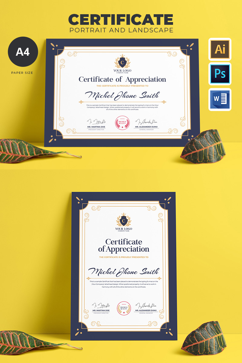 Modèles de certificats | Certificats de récompense | TemplateMonster