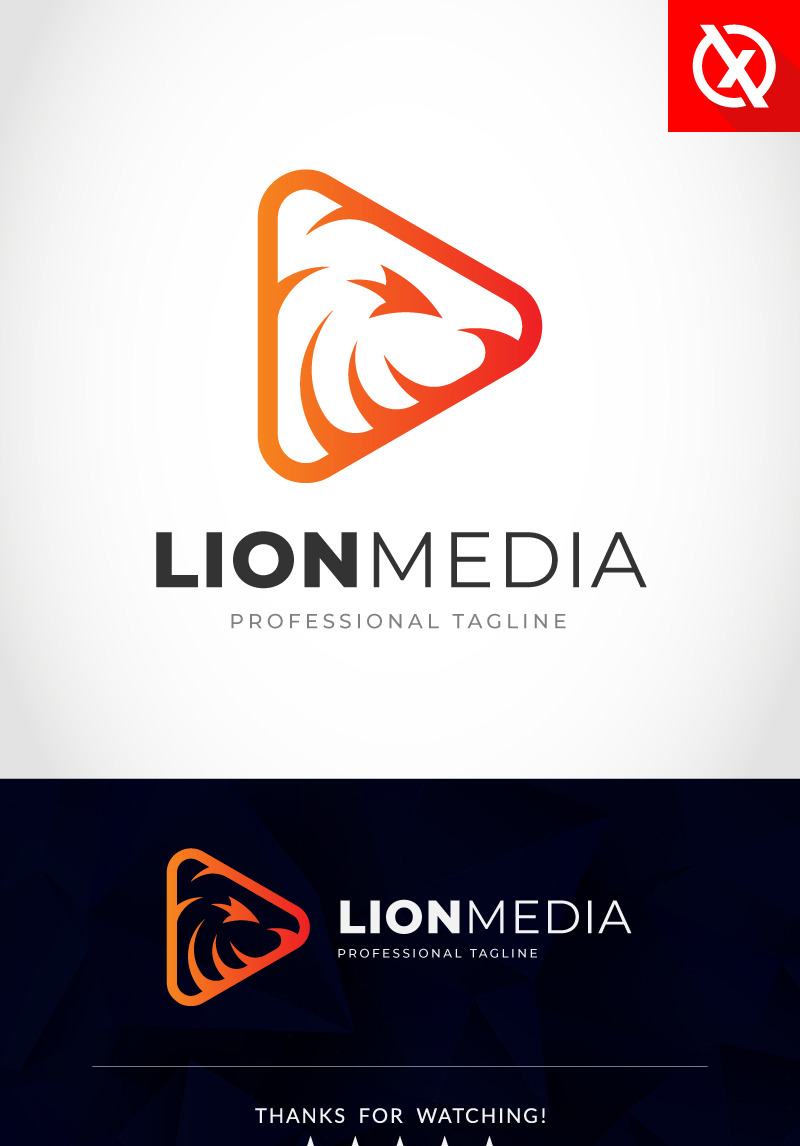 Lion Media Studio Logo Template #86880