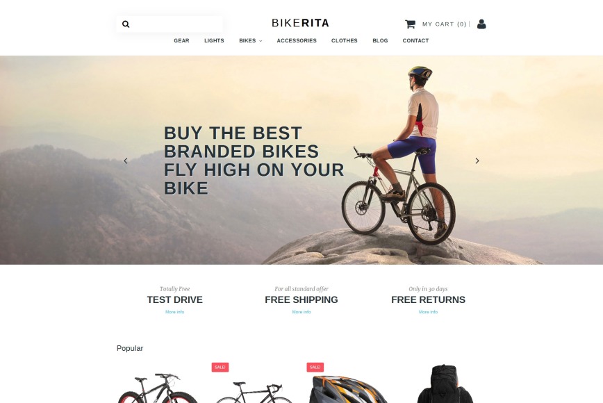 Bike Shop Website Template for Cycling Gear Store - MotoCMS