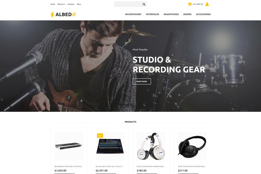 Audio Website Template for Recording Gear Store - MotoCMS