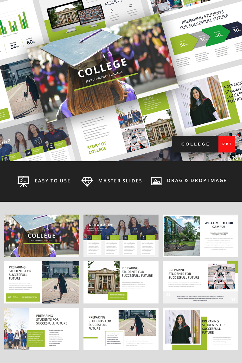 College - University Presentation PowerPoint Template #88170