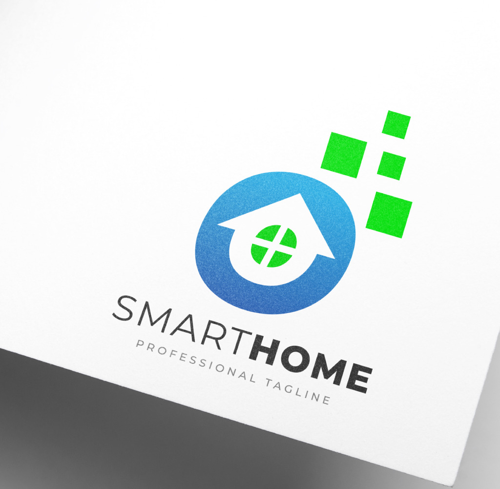 Digital Smart Home Logo Template #88266