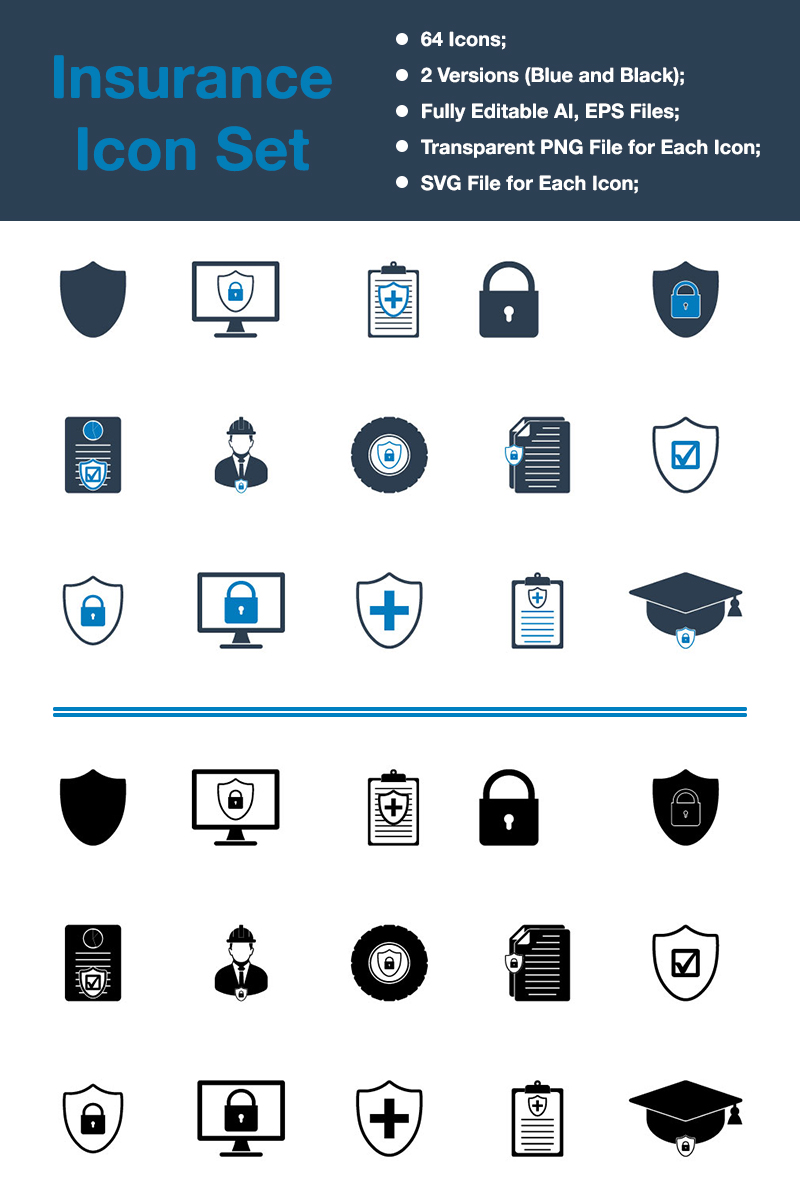 Insurance - Premium Vector Iconset Template #88540