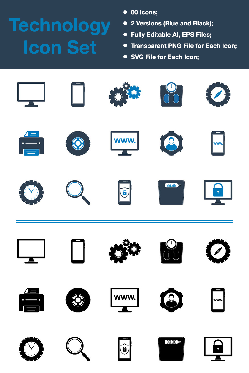 Technology - Premium Vector Iconset Template #88537