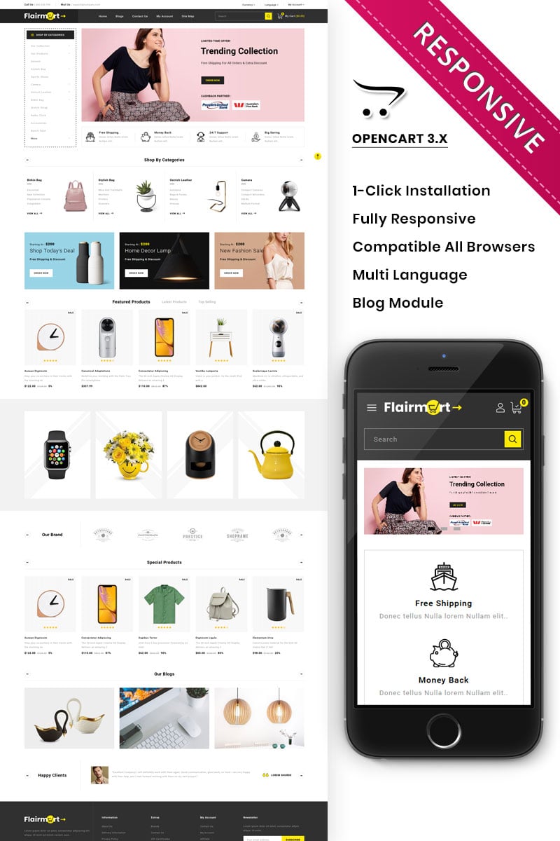 Flairmart - The Mega Store OpenCart Template #89311