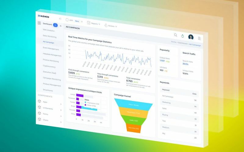 Ad Campaign Admin Dashboard UI UI Elements #90336