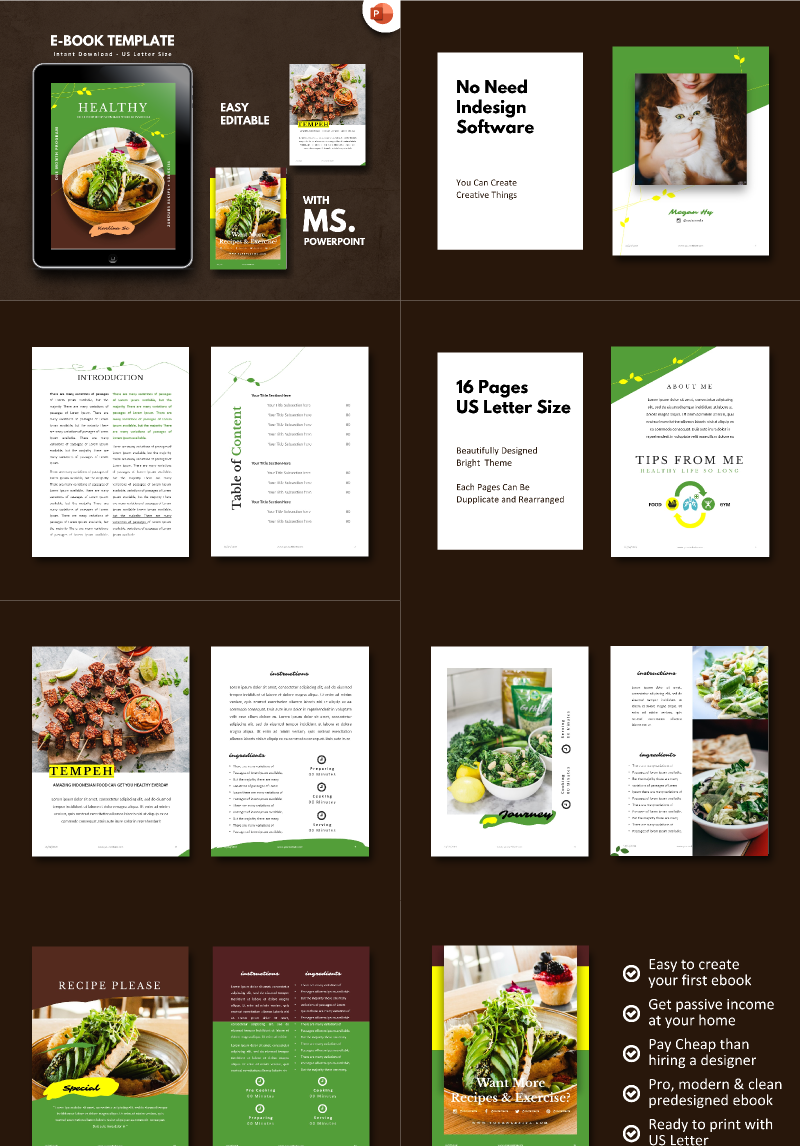 Recipe Food Vegetarian - PowerPoint Template #90682