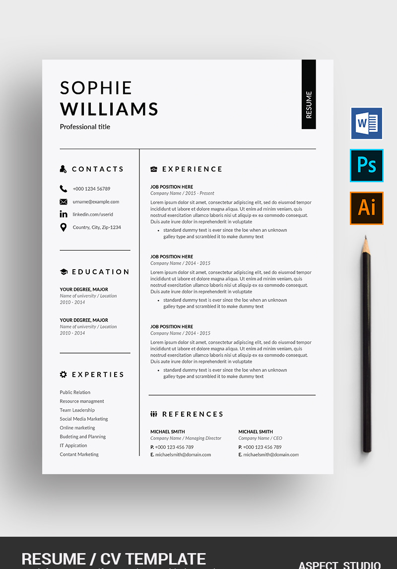 Sophie Williams Resume Template #90716