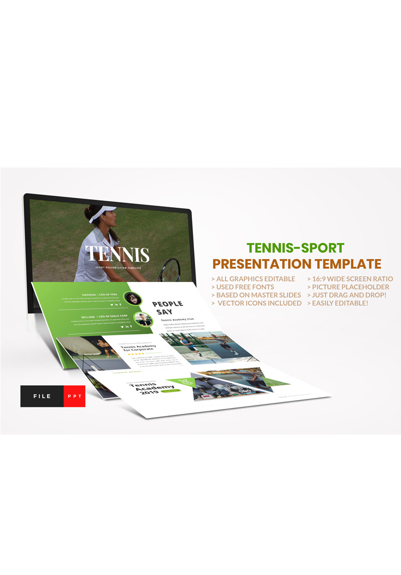 Tennis-Sport PowerPoint Template #91119