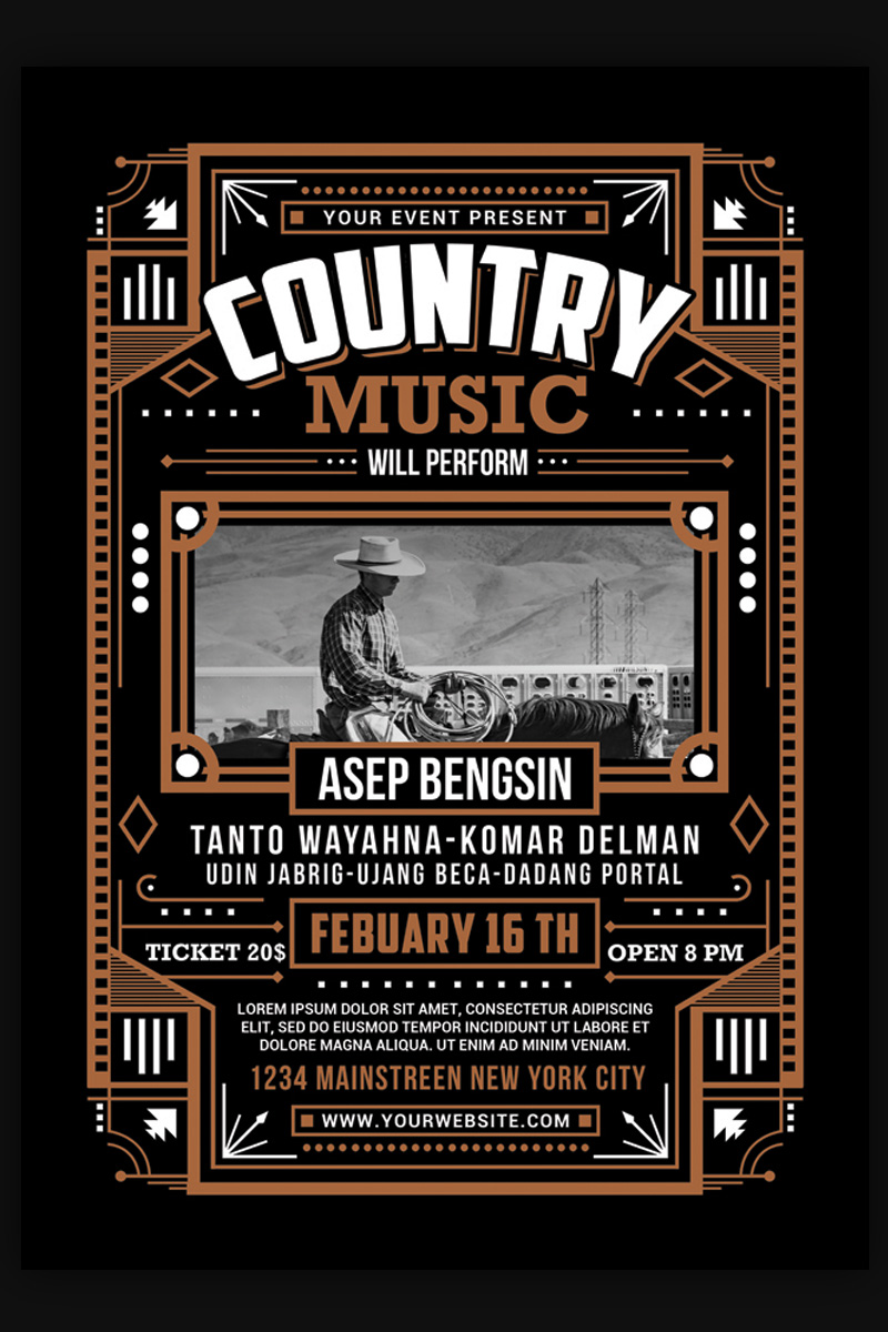 Country Music Flyer Corporate Identity Template #91313