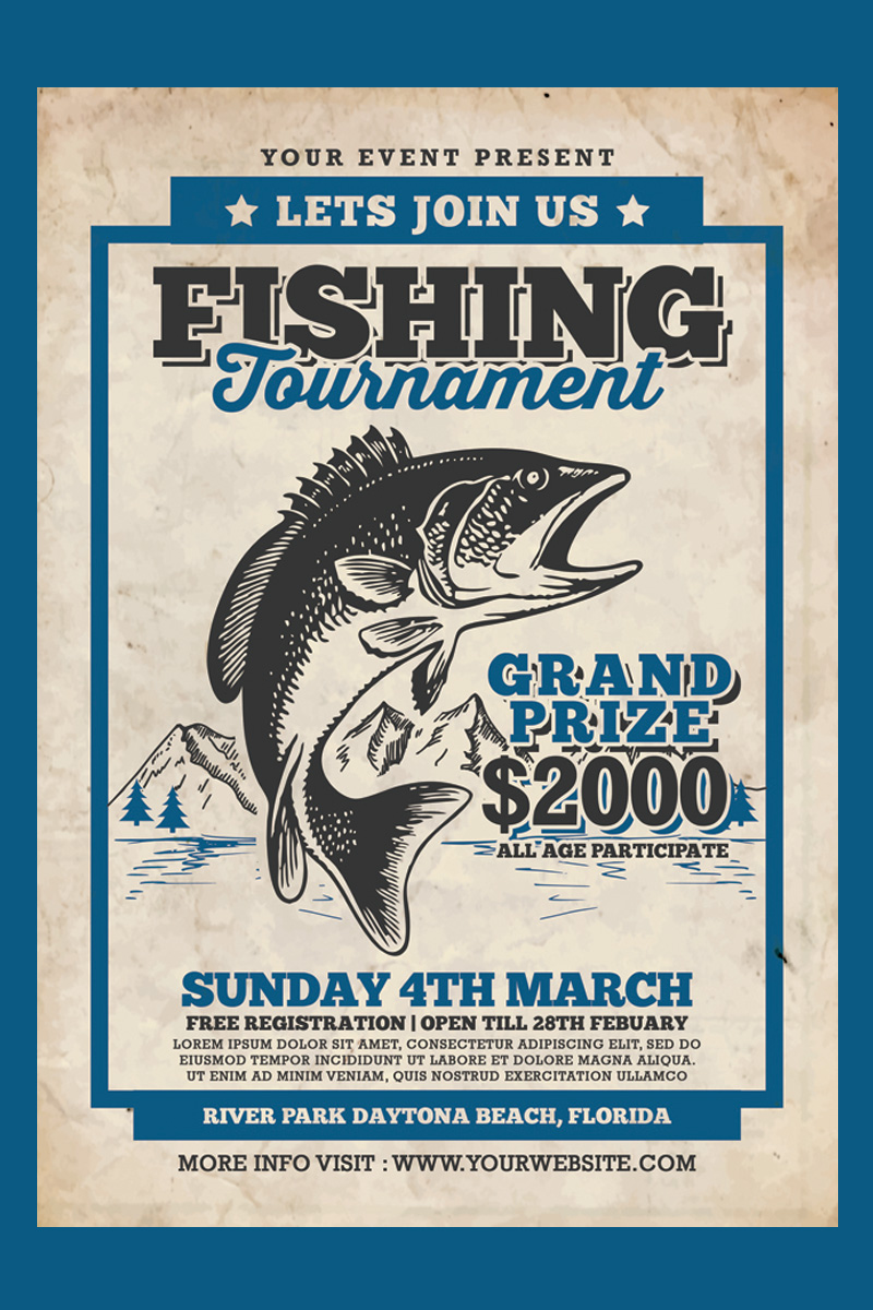 Fishing Tournament Flyer Corporate Identity Template #91424