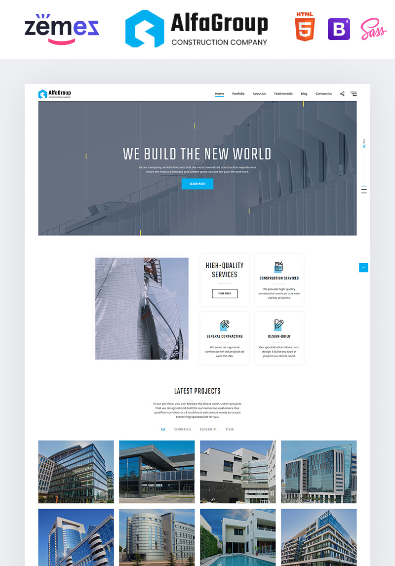 Construction Business Landing Page - TemplateMonster