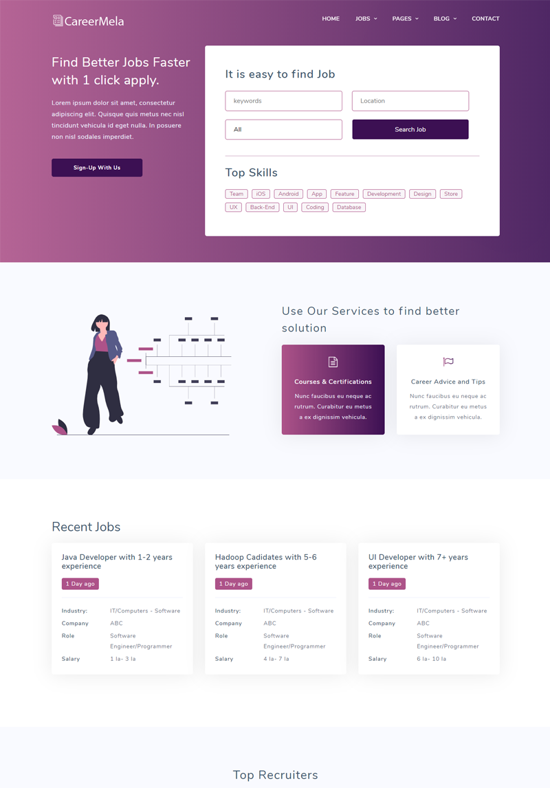 Careermela - Job portal Website Template #92356