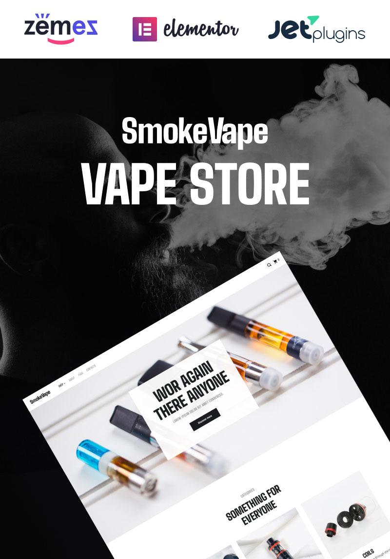 SmokeVape - Vape Shop eCommerce Websites WooCommerce Theme #93615
