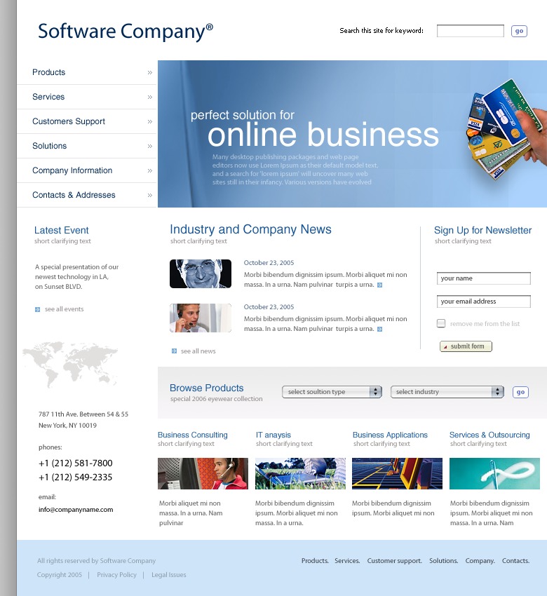 Software Company Website Template #9486