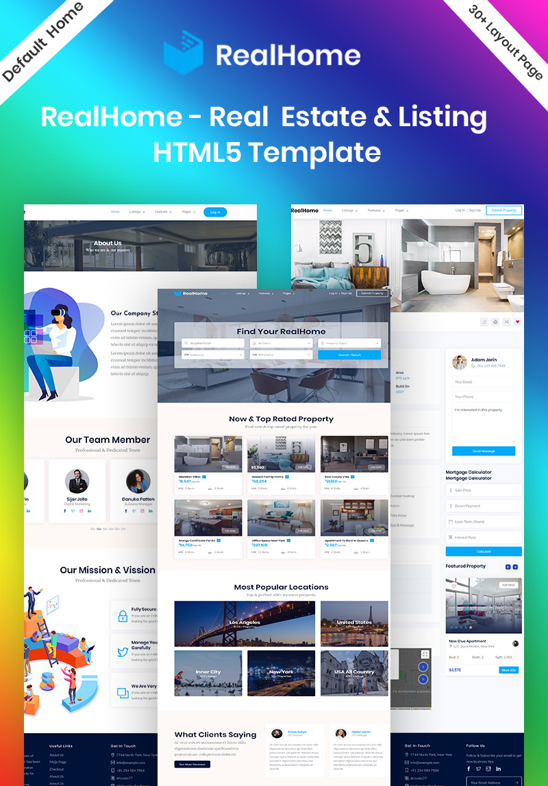 RealHome - Listing & Real Estate HTML5 Bootstrap Website Template #95094