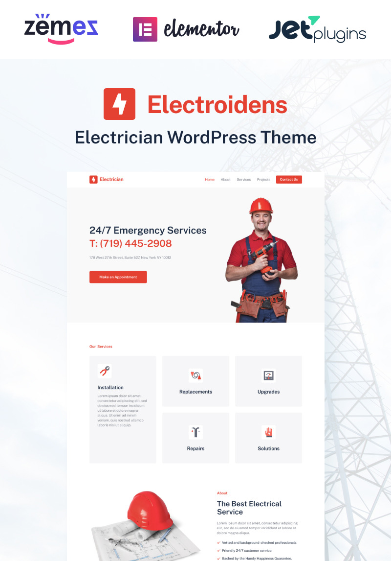 Electroidens - Perfect Example of Electrician Websites WordPress Theme ...