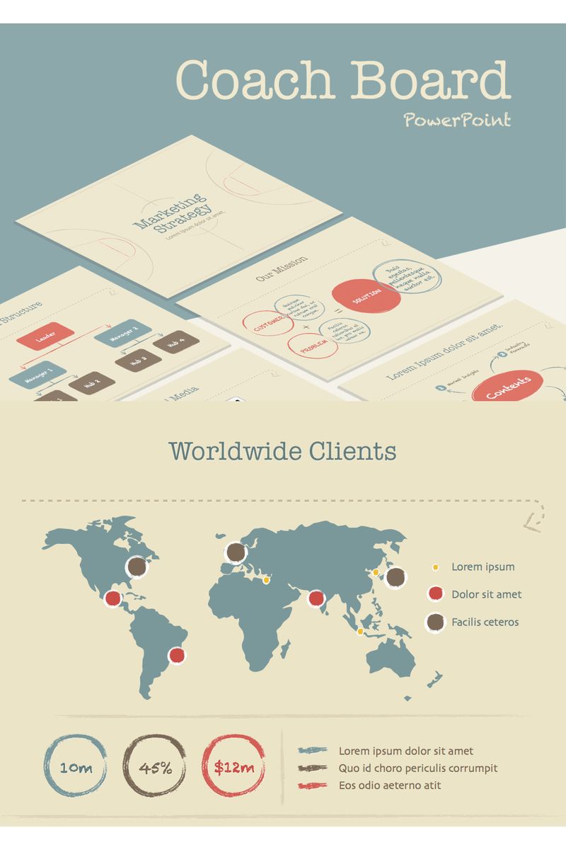 Coach Board PowerPoint Template #96347