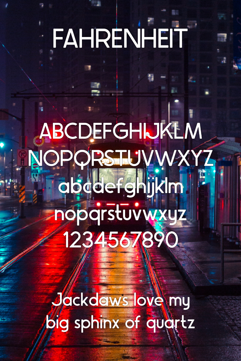 Download Fahrenheit Font - Шрифт на тему графика