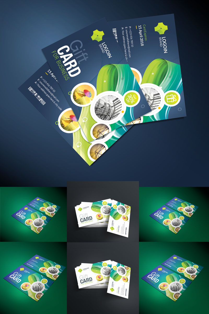 Download Green Color Gift Card - Corporate Identity Template ...