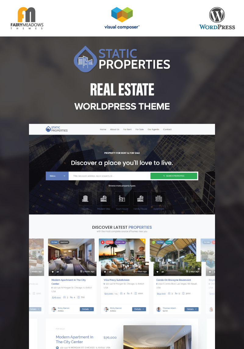 Static Properties - Real Estate WordPress Theme #99338